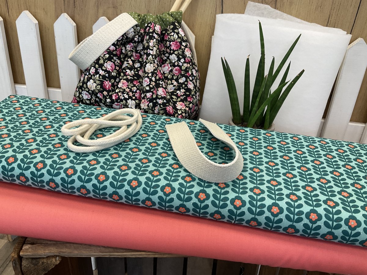 Stof pakke til "Projekt Tasken" UDEN mønster og sy vejledning. Retro ...